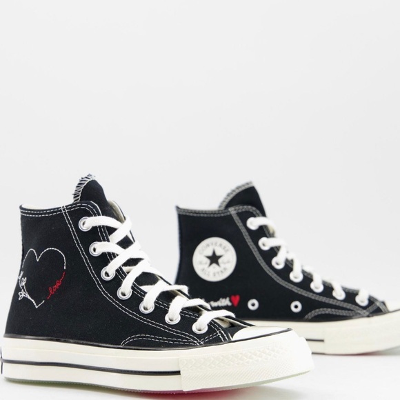 Converse | Shoes | Converse Chuck 7 Hi Love Thread Sneakers In Black ...